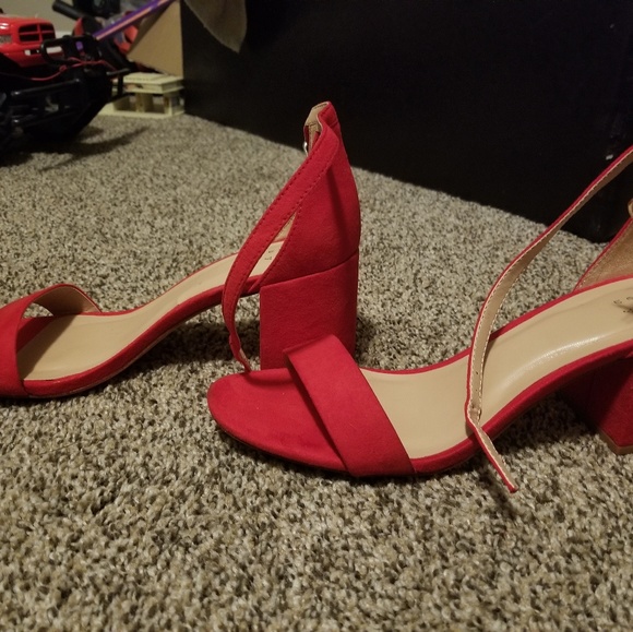 Shoes | Womens Red Suede Heels | Poshmark
